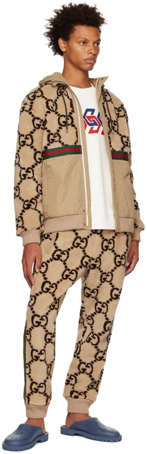 Gucci Gg Jacquard Fleece Jacket With Hood