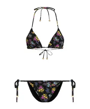 Dolce & Gabbana Dolce & Gabbana Small Floral-Printed Triangle Bikini Set Multi-color
