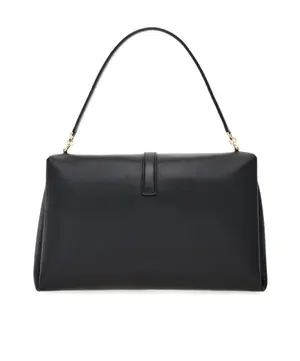 FERRAGAMO Large Leather Shoulder Bag With Gold-plated Buckle