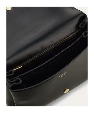 FERRAGAMO Large Leather Shoulder Bag With Gold-plated Buckle
