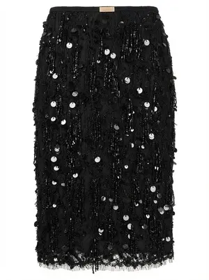 Gucci Embellished Sequin Lace Skirt