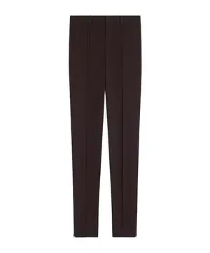 Celine Slim Trousers In Stretch Wool Gabardine - Chocolate
