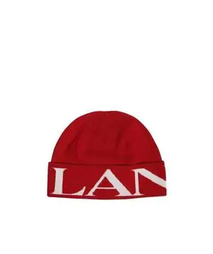LANVIN Logo Beanie - Red