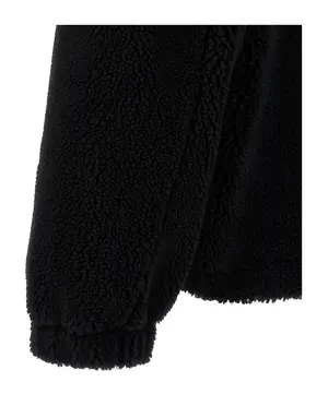 Balenciaga Logo Embroidered Teddy Jacket - White/black