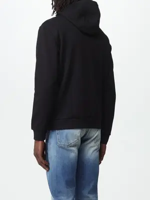 EA7 Logo Hooded Sweater - Black
