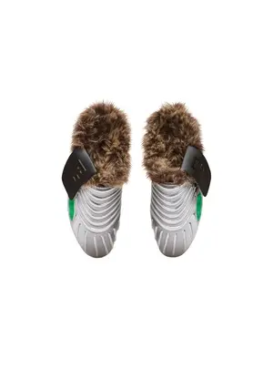 Balmain Faux Fur-lined Mules - Multicolor