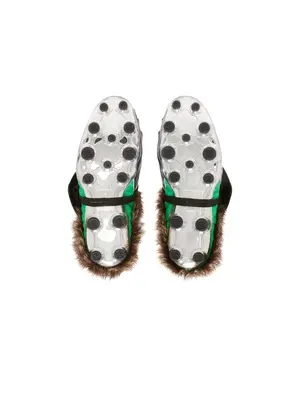 Balmain Faux Fur-lined Mules - Multicolor