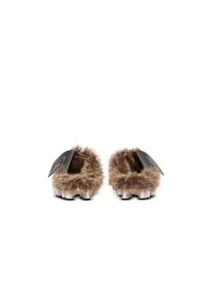 Balmain Faux Fur-lined Mules - Multicolor