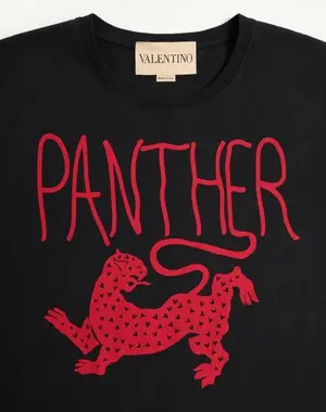 Valentino Garavani Panther Graphic Crewneck T-shirt - Black/red