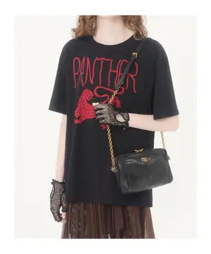 Valentino Garavani Panther Graphic Crewneck T-shirt - Black/red