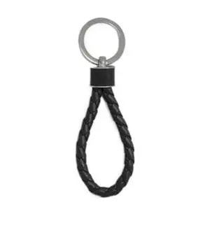 Bottega Veneta Intreccio Key Ring Black