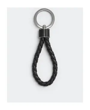 Bottega Veneta Intreccio Key Ring - Black