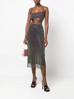 ROTATE BY BIRGER CHRISTENSEN Short Sling Crystal Embellished Top
