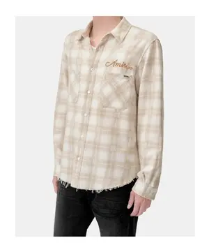 Amiri Checked Frayed Shirt