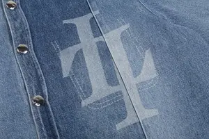 LIUREGALI Stitched Long-sleeve Denim Shirt