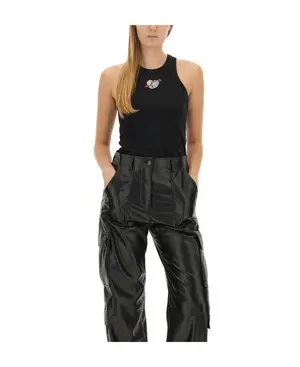 MSGM Embellished Ribbed Tank Top