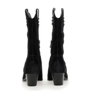 Ash Pointy Toe Zip-up Boots With Nail Detailing