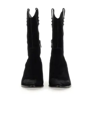 Ash Pointy Toe Zip-up Boots With Nail Detailing