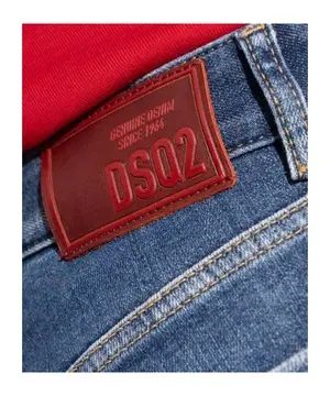 Dsquared2 Logo Patch Flared Jeans - Blue