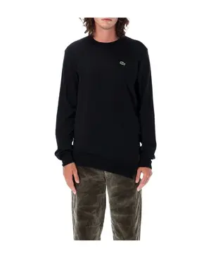 Comme Des Garçons X Lacoste Asymmetric Wool Jumper - Black