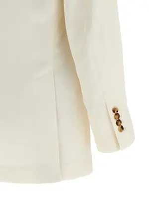 Brunello Cucinelli Double Breasted Long Sleeved Blazer - Nude