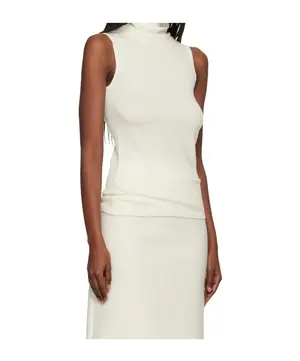 Arch4 Ribbed Knit Turtleneck Sleeveless Top