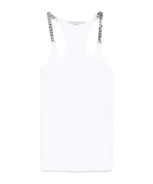 Stella McCartney Chain Strap Ribbed Vest - White