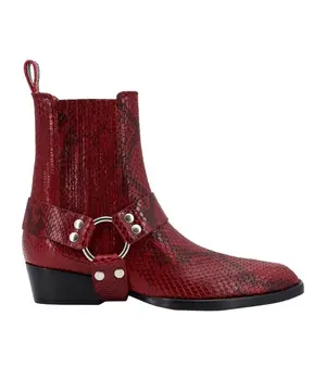 Paris Texas Helena Embossed Ankle Boots - Red