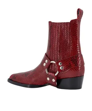 Paris Texas Helena Embossed Ankle Boots - Red