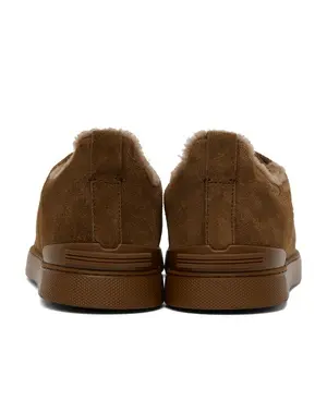 Zegna Low-top Deerskin Slip-on Sneakers