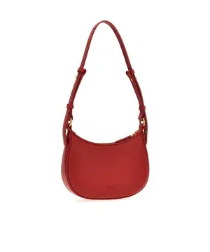 Pinko Half Moon Mini Shoulder Bag With Signature Buckle - Red