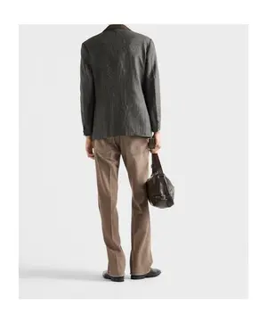 Prada Five-pocket Washed Denim Jeans With Ironed Pleats - Brown