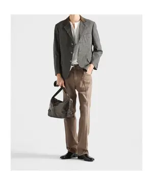 Prada Five-pocket Washed Denim Jeans With Ironed Pleats - Brown
