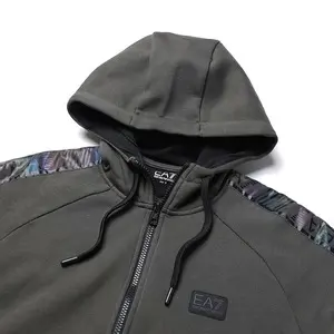 EA7 Zip-up Hooded Jacket With Logo Detail