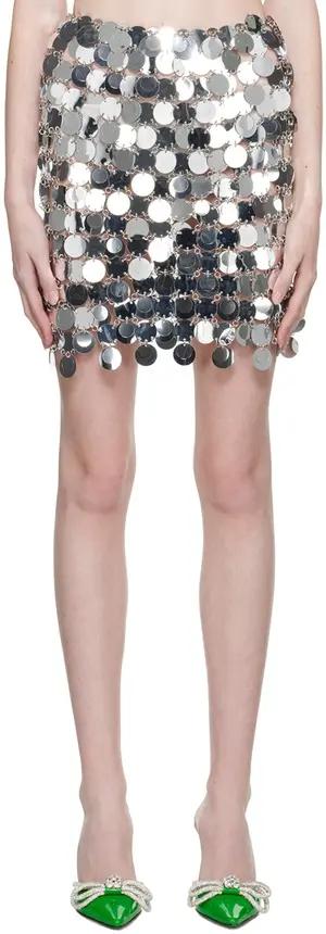 Rabanne Asymmetric Circular-disc Mini Skirt - Gray