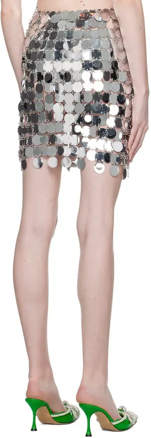 Rabanne Asymmetric Circular-disc Mini Skirt - Gray