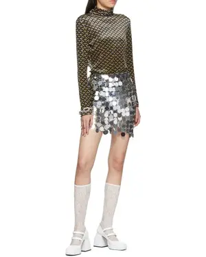 Rabanne Asymmetric Circular-disc Mini Skirt - Gray