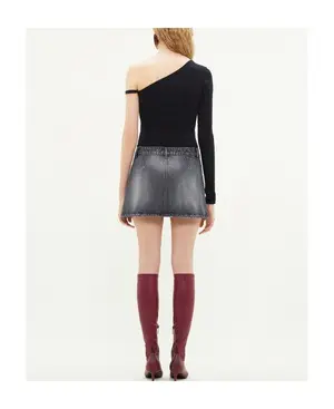 COURREGES Denim Trucker Mini Skirt