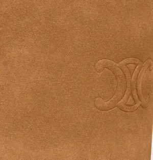 Celine Les Bottes Triomphe High Boot In Suede Calfskin - Brown