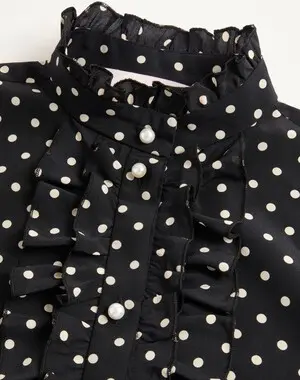 Valentino Garavani Crepe De Chine Shirt With Plusdepois Print - Black/birch
