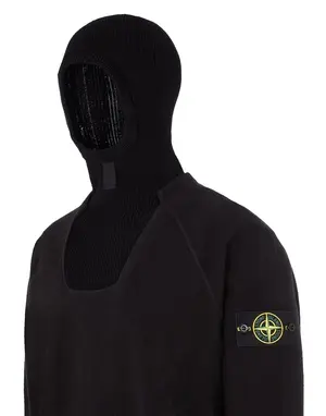 Stone Island Knitted Panel Cotton-blend Hoodie