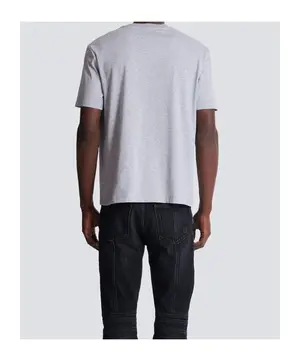 Balmain Logo Printed Crewneck T-shirt - Grey