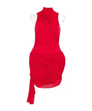 Red Ruched Cocktail Dresses