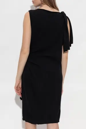 Moschino Sleeveless Dress With Tie Waist And Asymmetrical Shoulder Ties