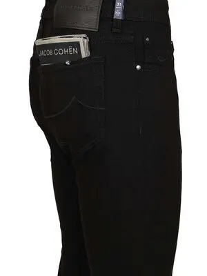 Jacob Cohen Slim Fit Jeans With Logo Patch - Black