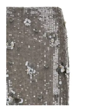 P.a.r.o.s.h Sequin Embellished Midi Skirt - Gray