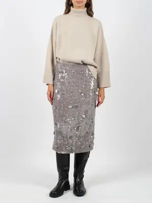 P.a.r.o.s.h Sequin Embellished Midi Skirt - No