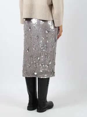 P.a.r.o.s.h Sequin Embellished Midi Skirt - No