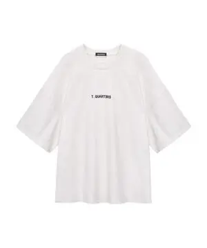 THREE QUARTERS Logo T-shirt With Round Neck Profile