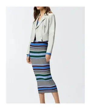 Pinko Logo Detailed Zipped Leather Jacket